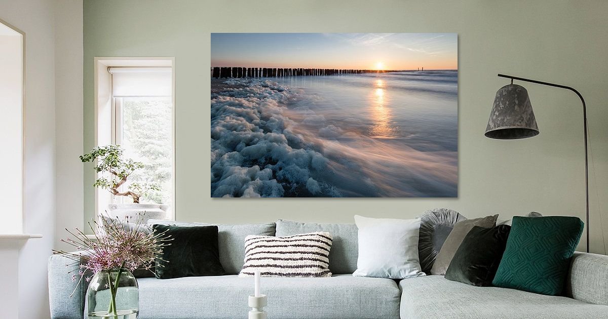 Zonsondergang van Daan van Oort op canvas, behang en meer