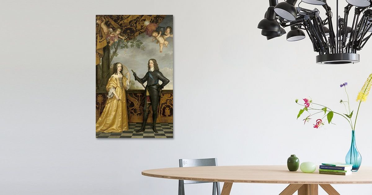 Portrait of Willem II and his Wife Mary Stuart, Gerard van Honthorst on ...