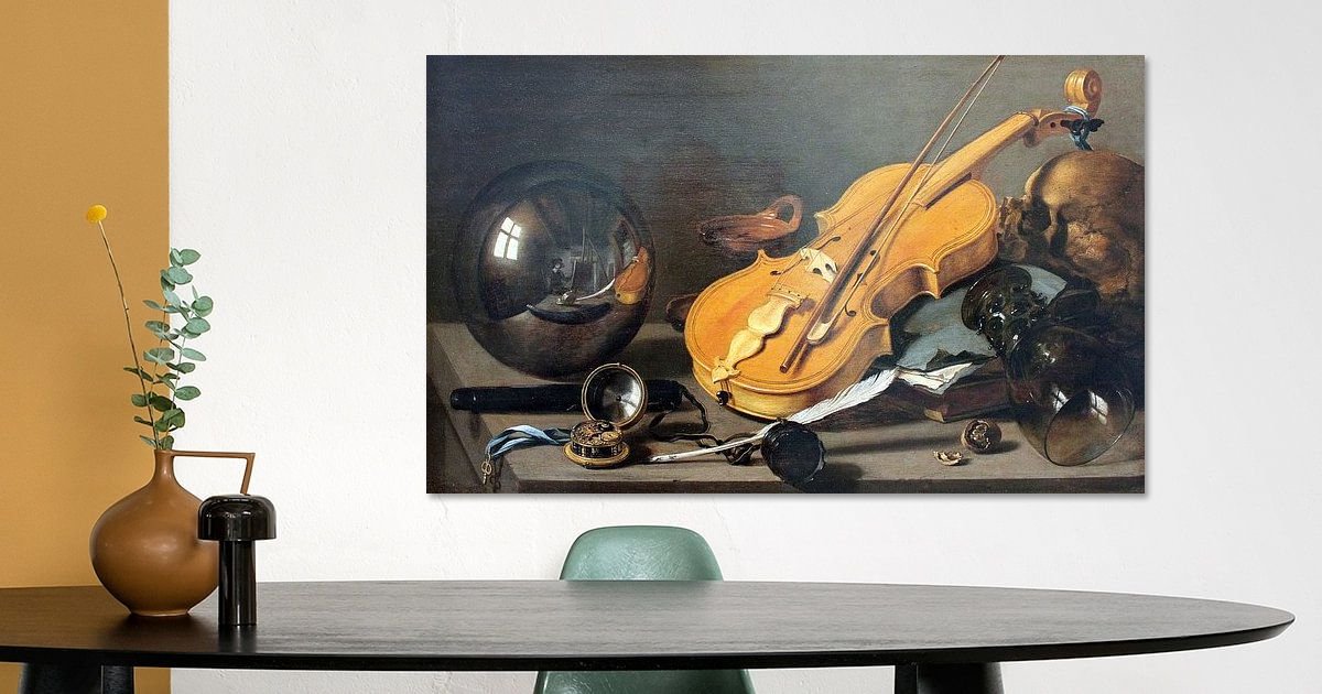 Vanitas Still Life with Self-Portrait, Pieter Claesz on canvas, poster ...