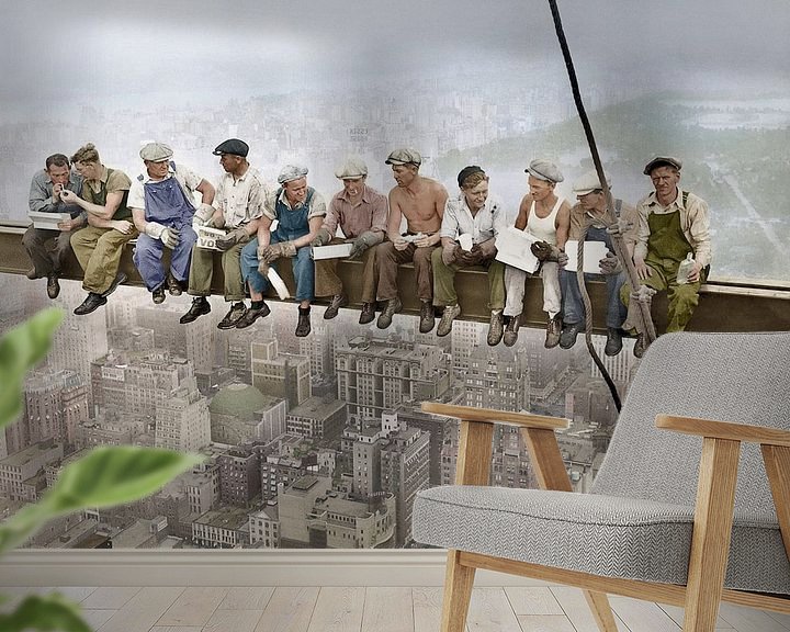 Lunch atop a Skyscraper (1932) by Colourful History on canvas, poster ...