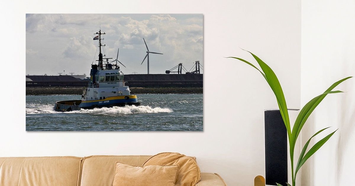 Sleepboot Smit Japan van Jeroen Koppes op canvas, behang en meer