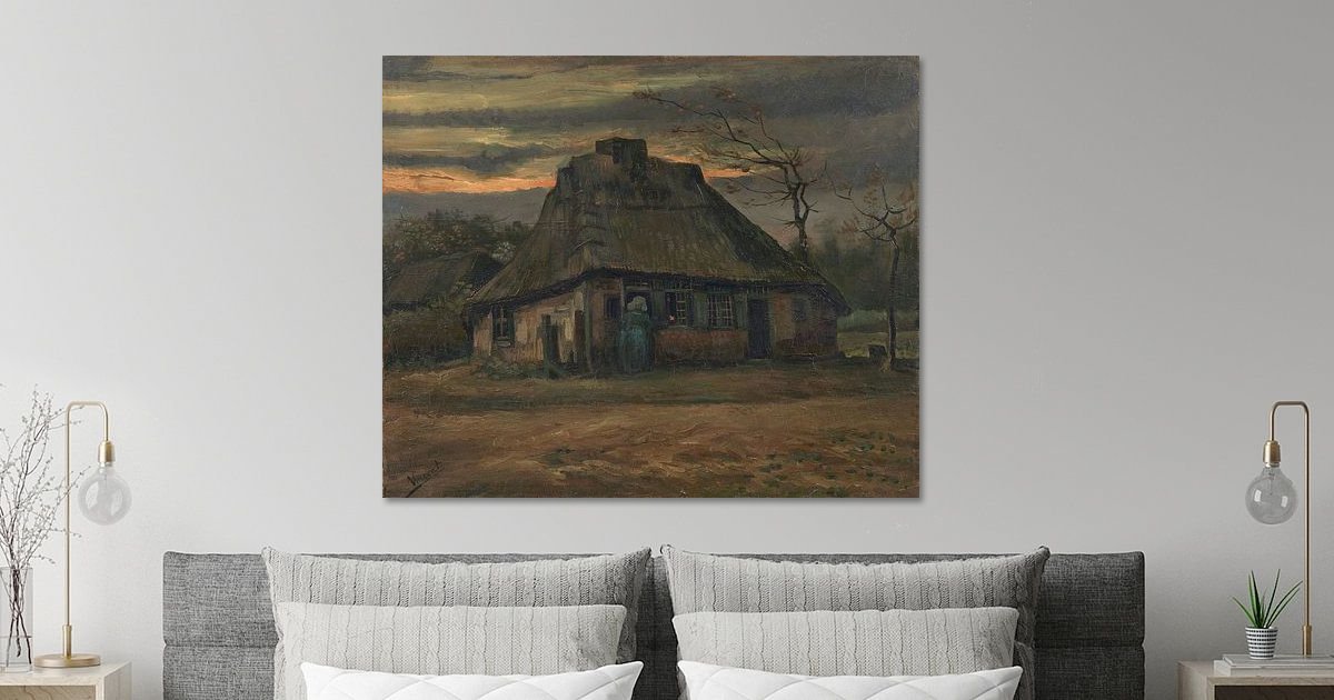 Straw Hut at Dusk, Vincent van Gogh on canvas, poster, wallpaper and more