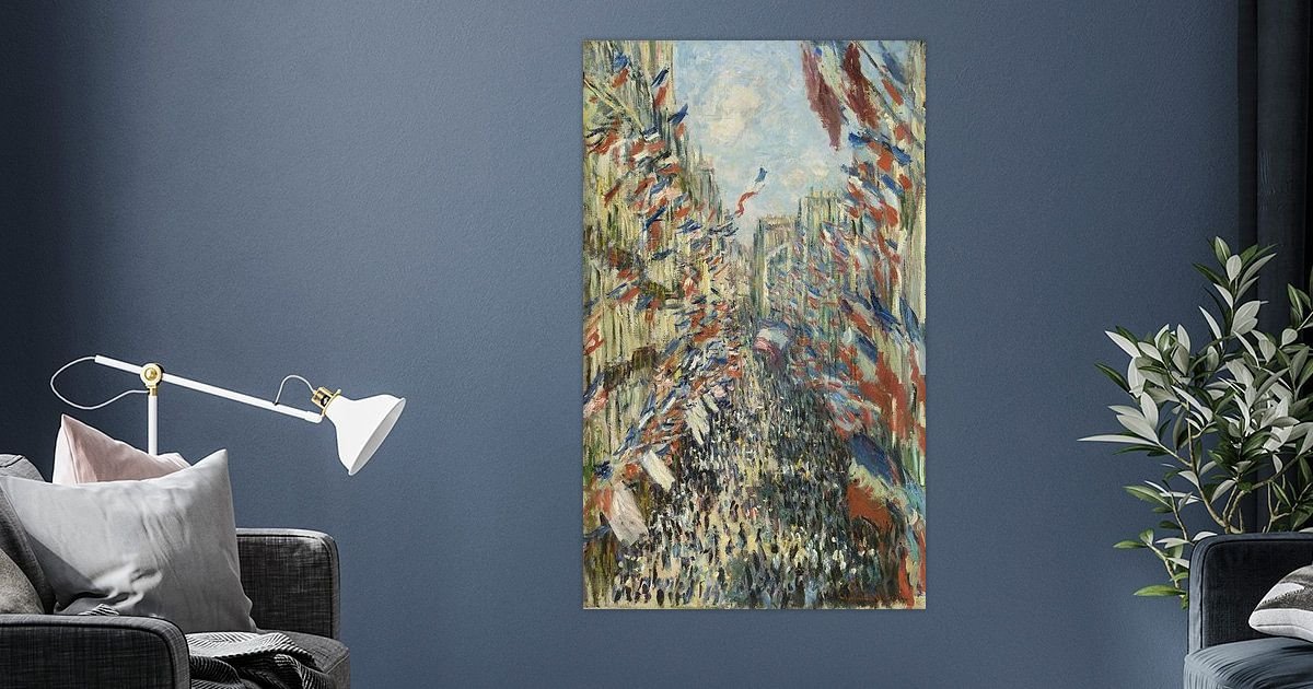 La rue Montorgueil à Paris. Célébration du 30 juin 1878, Claude Monet ...