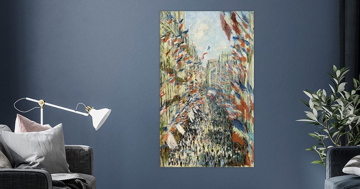 La rue Montorgueil à Paris. Célébration du 30 juin 1878, Claude Monet ...