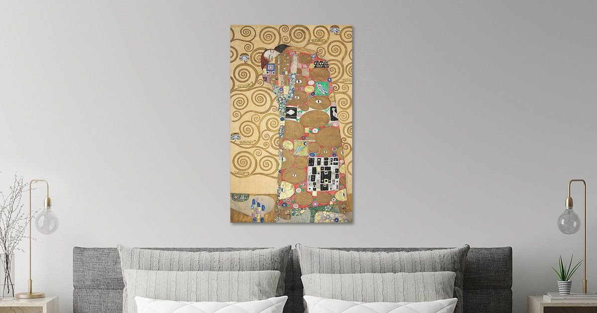 Werktekening voor de Stoclet-fries, deel 8, Gustav Klimt op canvas ...