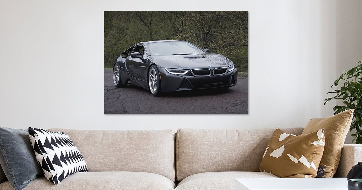 BMW i8 supercar van Atelier Liesjes op canvas, behang en meer