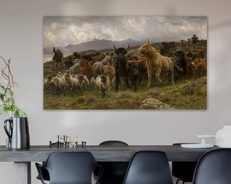 Highland Raid, Rosa Bonheur op canvas, behang, poster en meer