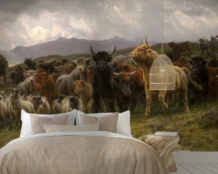 Highland Raid, Rosa Bonheur op canvas, behang, poster en meer