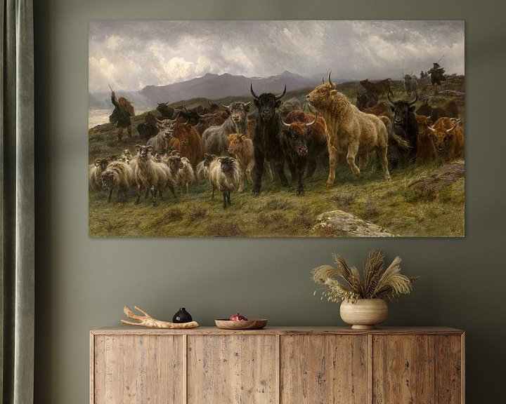 Highland Raid, Rosa Bonheur op canvas, behang, poster en meer