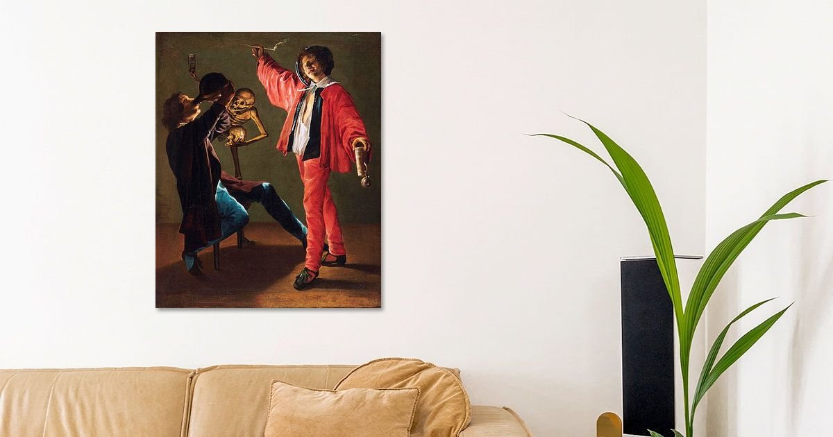 The Last Drop (The Gay Cavalier), Judith Leyster op canvas, behang ...