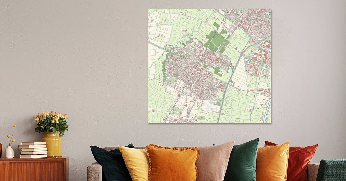 Map of Heiloo on canvas, poster, wallpaper and more