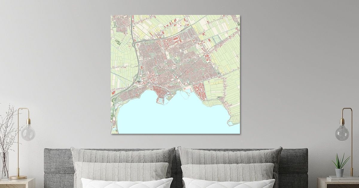 Map of Hoorn on canvas, poster, wallpaper and more