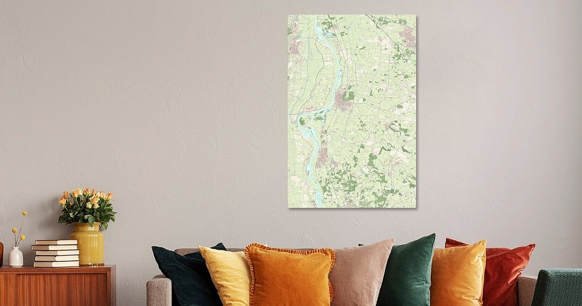 Map of Olst-Wijhe on canvas, poster, wallpaper and more
