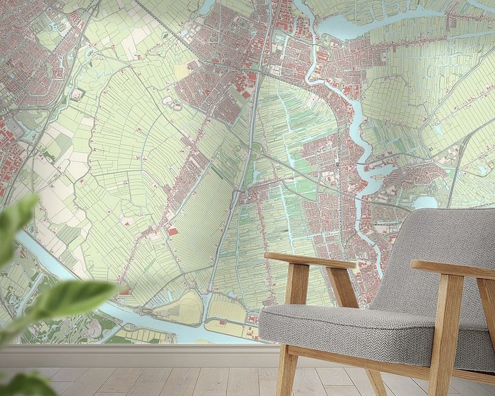 Map of Zaanstad on canvas, poster, wallpaper and more