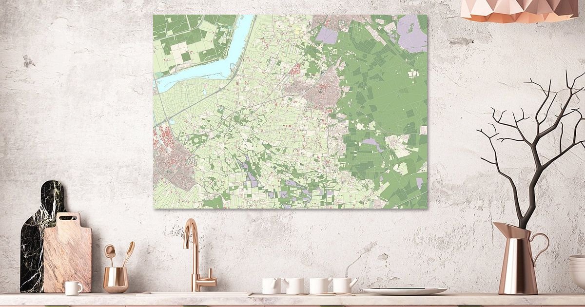 Map of Putten on canvas, poster, wallpaper and more