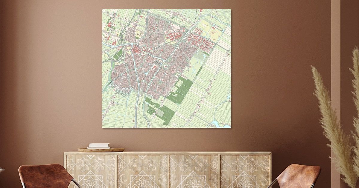 Map of Purmerend on canvas, poster, wallpaper and more