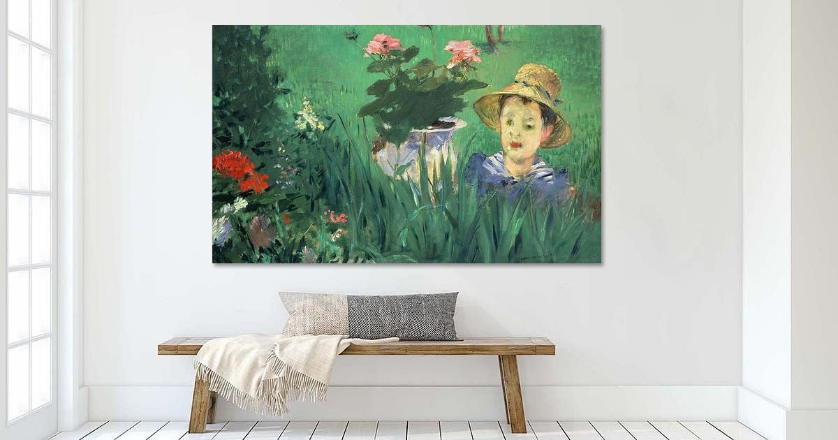 Boy in Flowers (Jacques Hoschedé), Édouard Manet on canvas, poster ...
