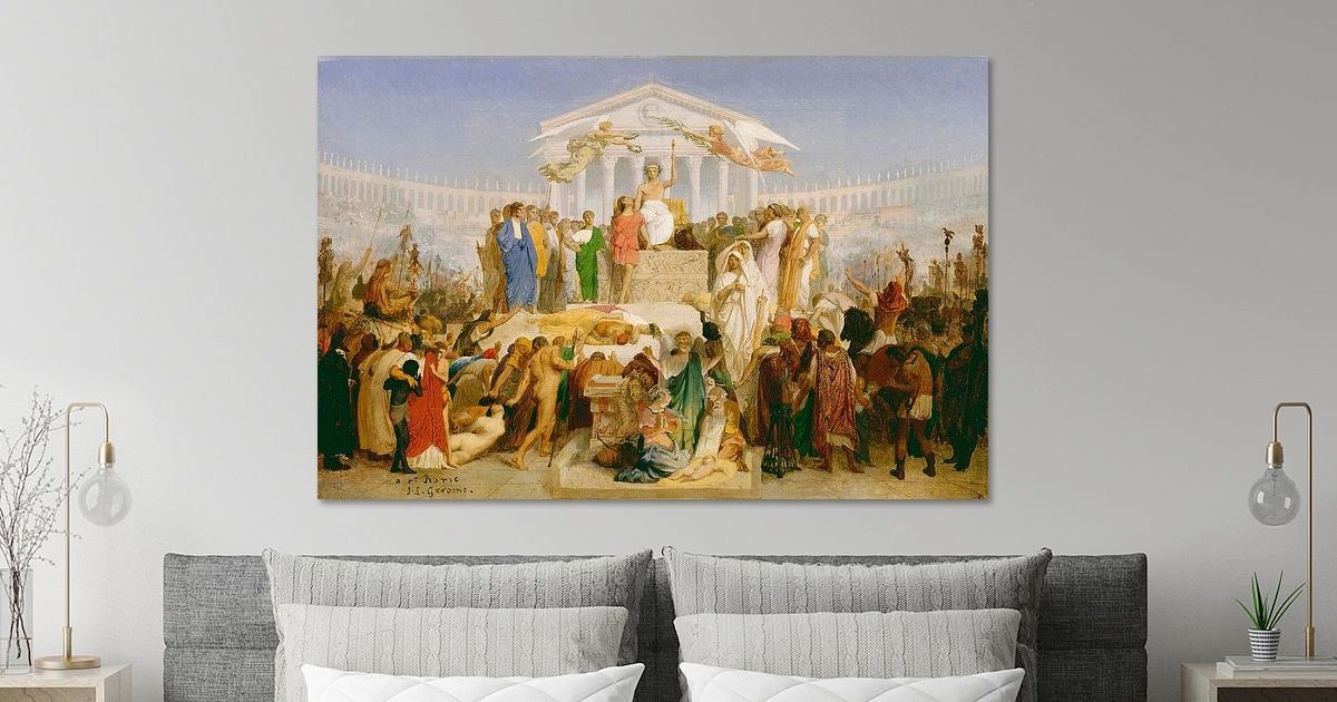 The Age of Augustus, the Birth of Christ, Jean-Léon Gérôme on canvas ...