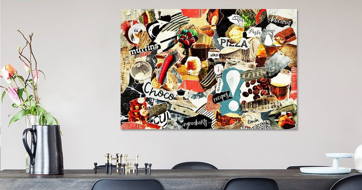 Collage de nourriture pour restaurant fait avec du papier découpé par l ...