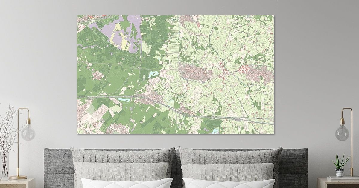 Map of Woudenberg on canvas, poster, wallpaper and more