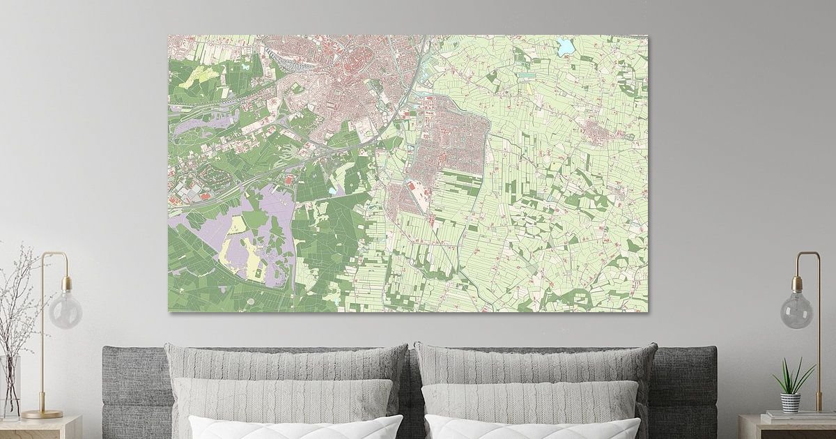 Map of Leusden on canvas, poster, wallpaper and more