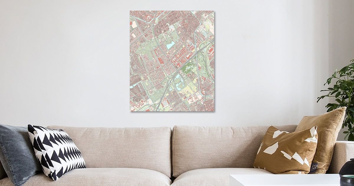 Map of Rijswijk on canvas, poster, wallpaper and more
