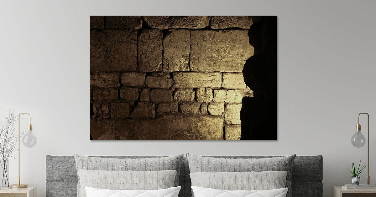 De Klaagmuur van binnenuit. Kerkers van de Tempelberg. Israël ...