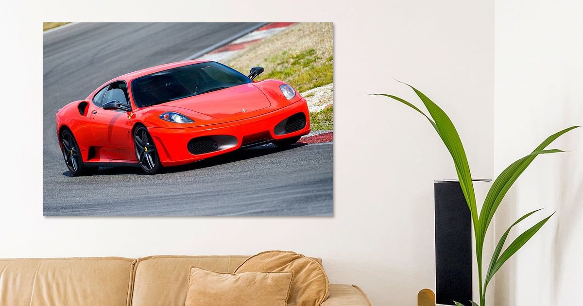 Ferrari F430 sports car driving on the Zandvoort race track during the ...