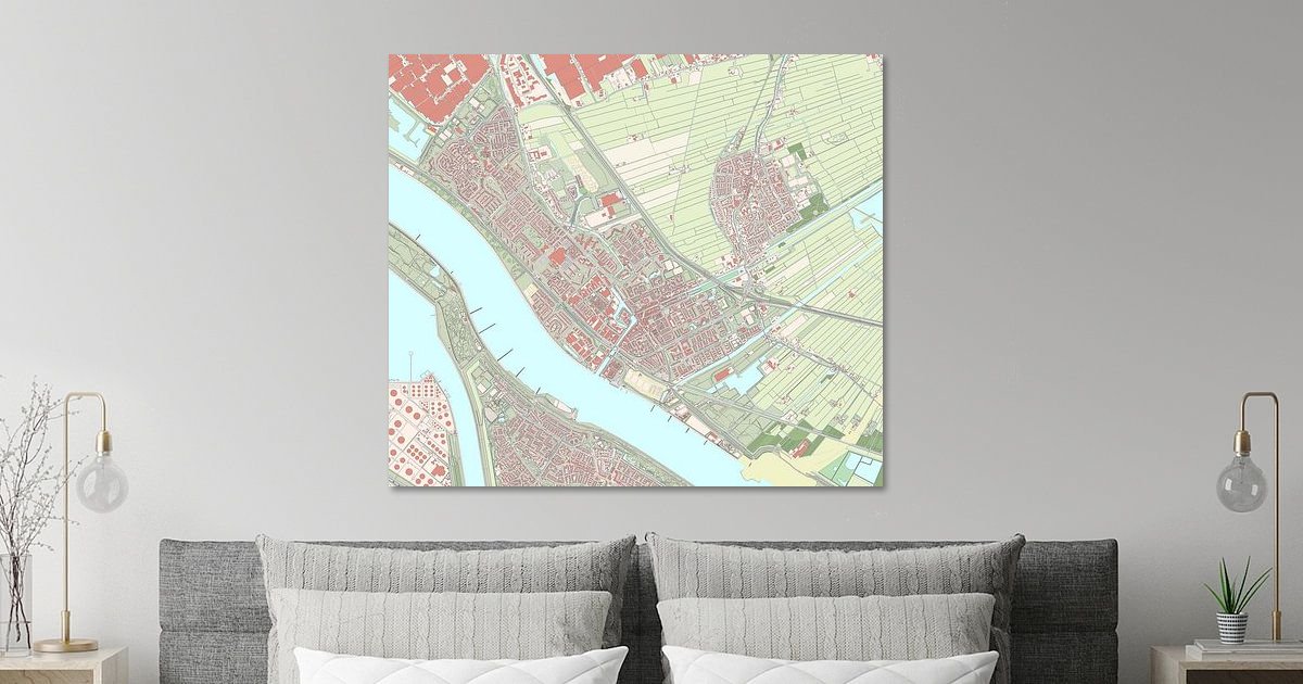 Map of Maassluis on canvas, poster, wallpaper and more