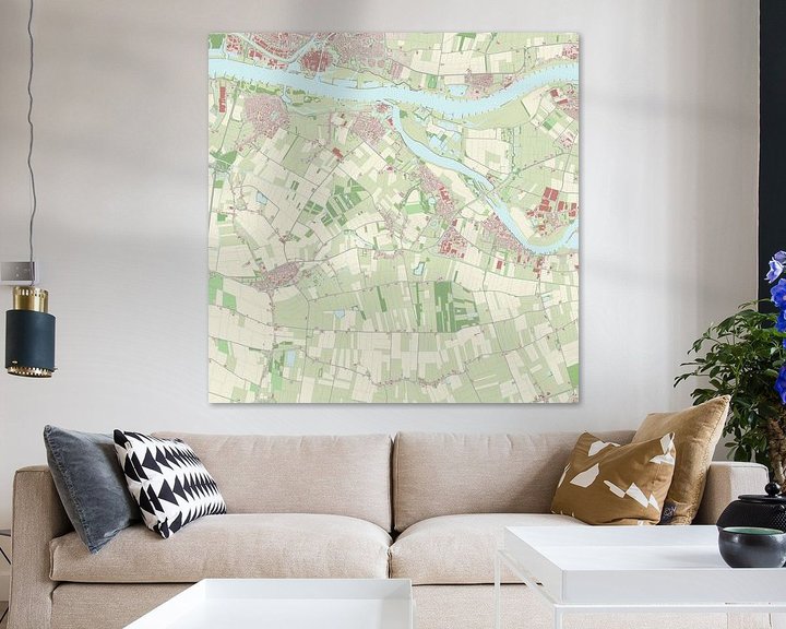 Map of Woudrichem on canvas, poster, wallpaper and more