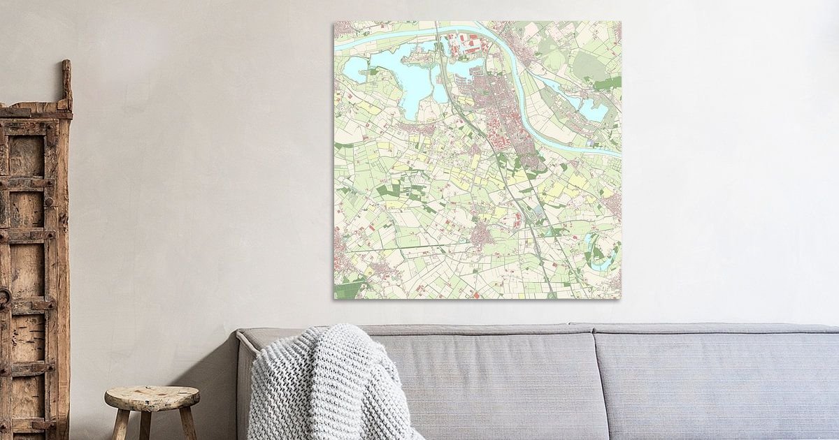 Map of Cuijk on canvas, poster, wallpaper and more