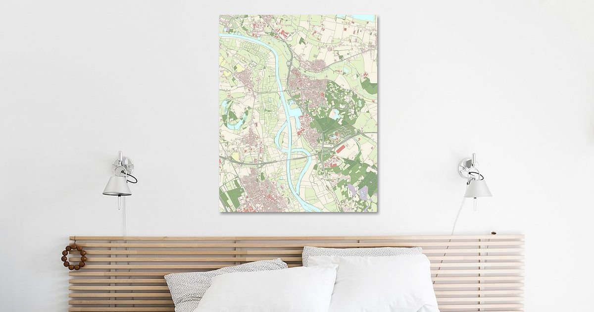 Map of Gennep on canvas, poster, wallpaper and more