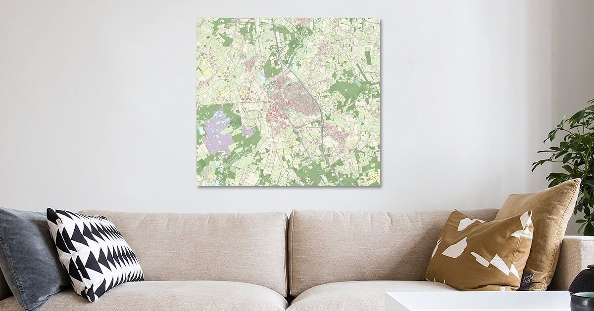 Kaart van Boxtel op canvas, behang, poster en meer