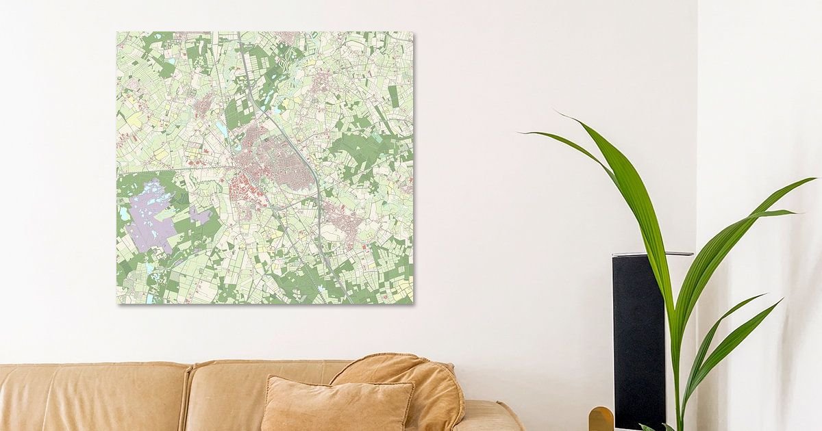Map of Boxtel on canvas, poster, wallpaper and more