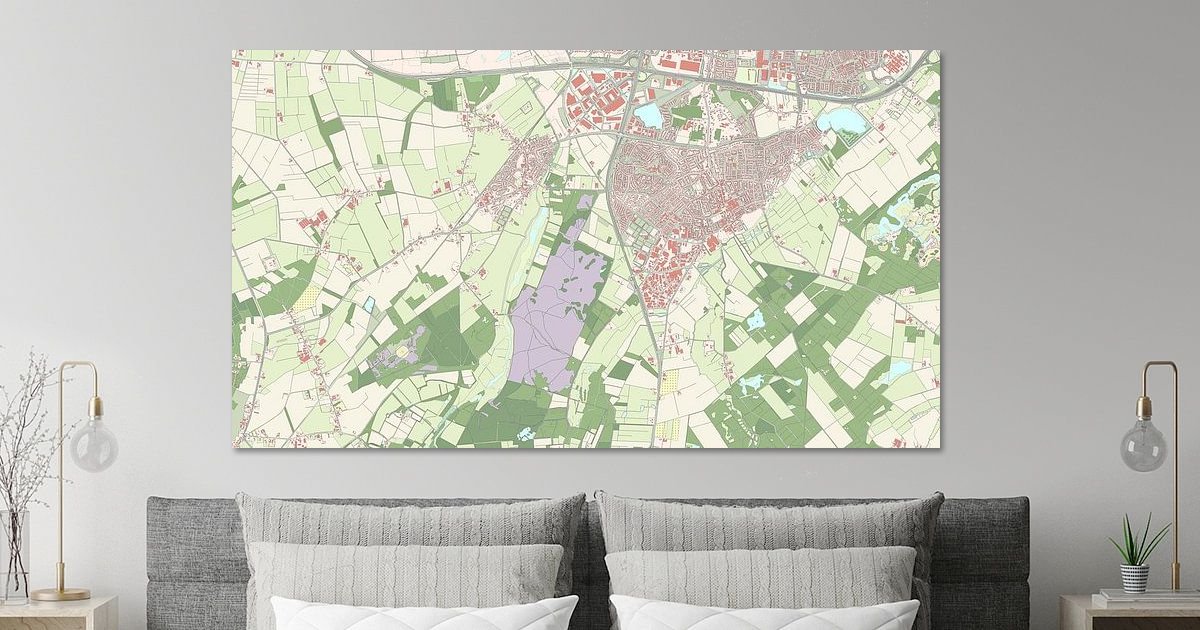 Kaart van Goirle op canvas, behang, poster en meer