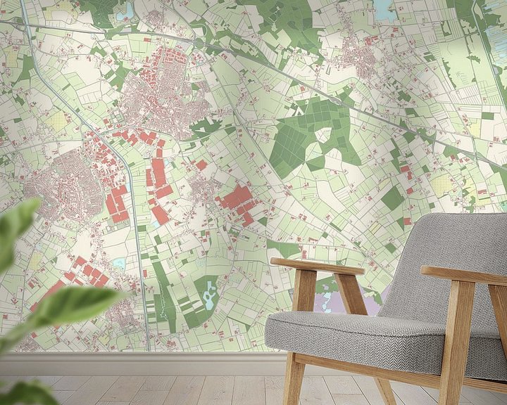 Map of Asten on canvas, poster, wallpaper and more