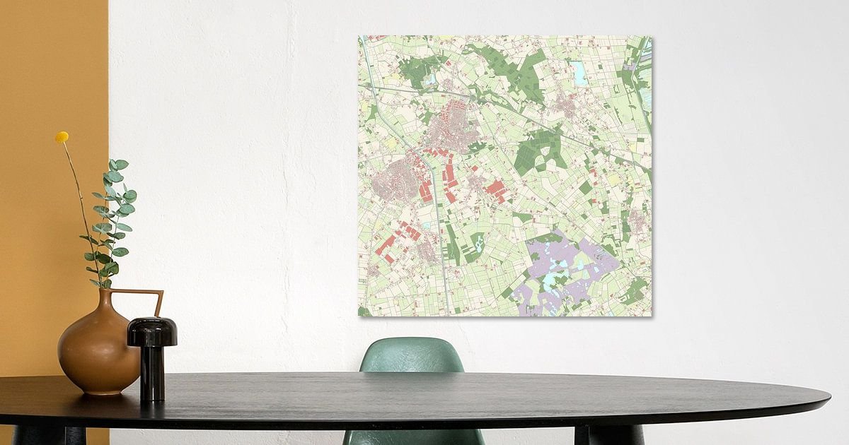 Map of Asten on canvas, poster, wallpaper and more