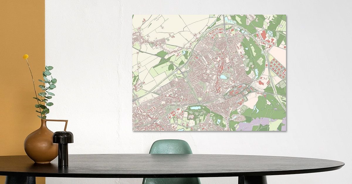 Map of Brunssum on canvas, poster, wallpaper and more