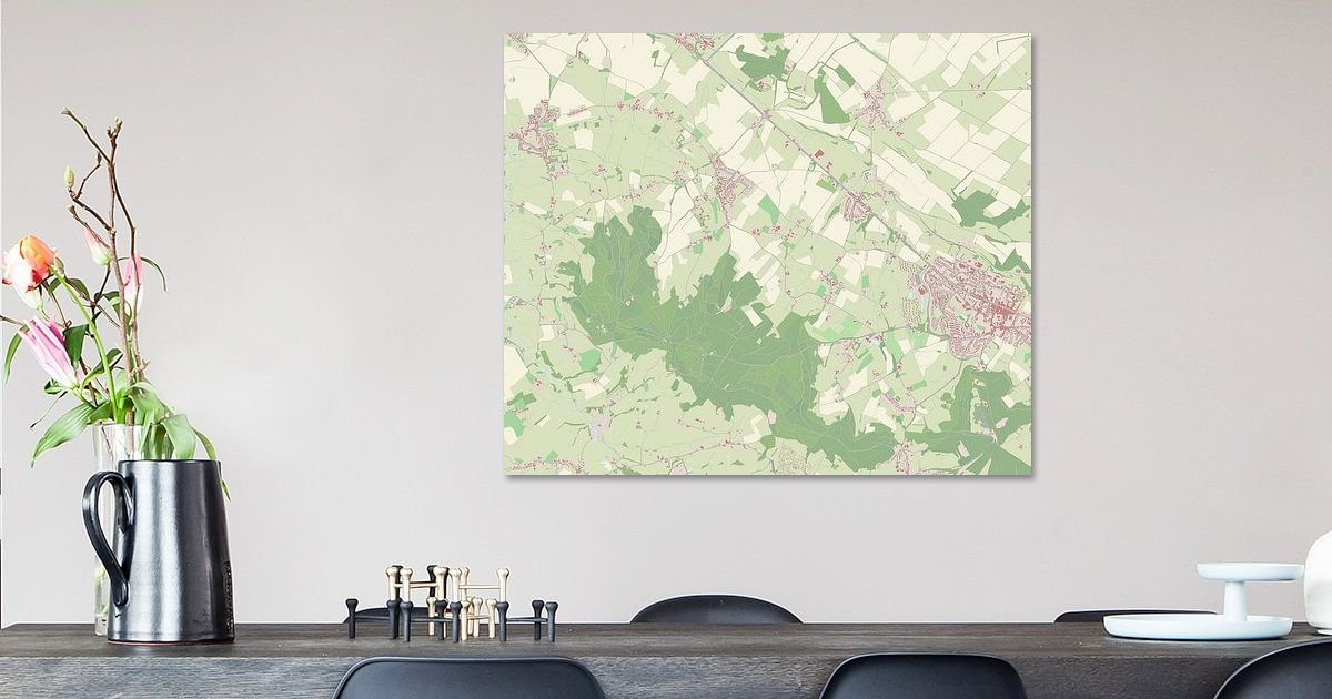 Map of Vaals on canvas, poster, wallpaper and more