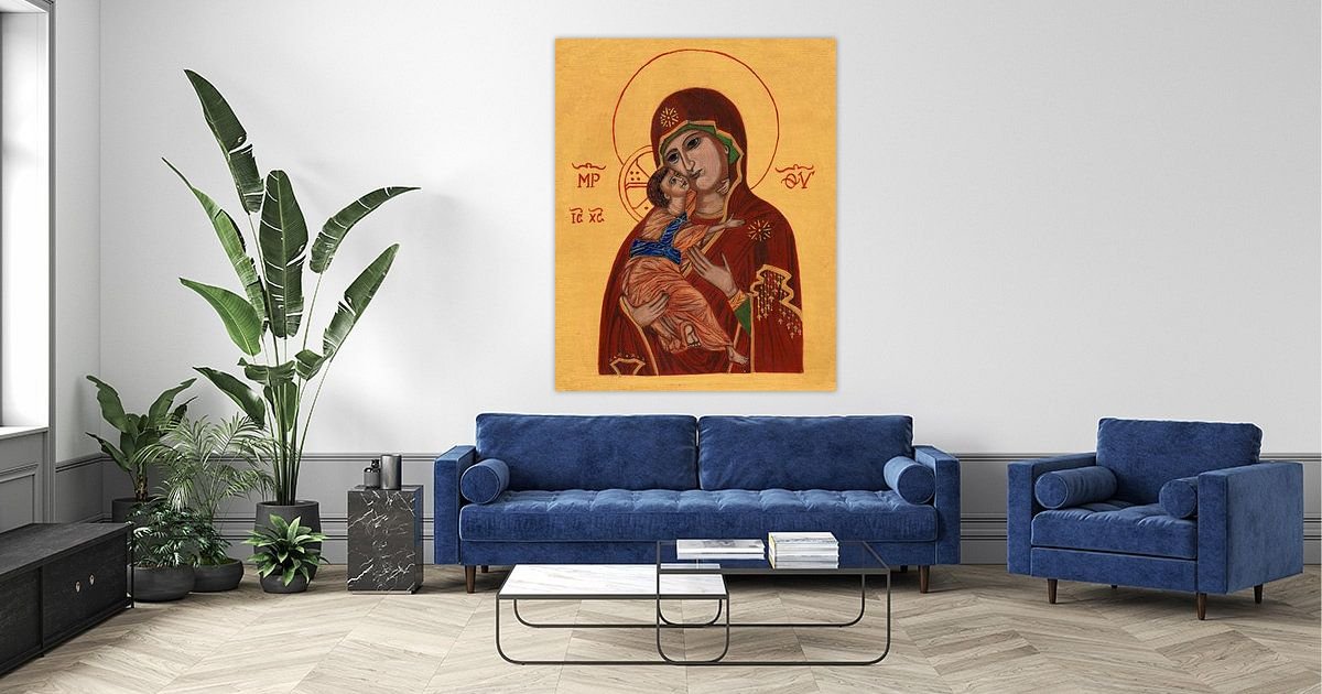 Mooie Maria (moeder van Jezus) kunst op canvas, behang en meer