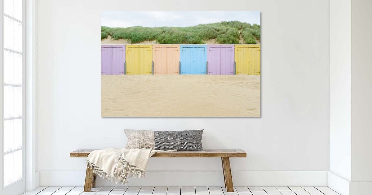 Strand cabines in Domburg van 7Horses Photography op canvas, behang en meer