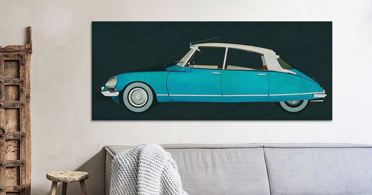 Citroen DS-23 Injectie Pallas 1972 van Jan Keteleer op canvas, behang ...