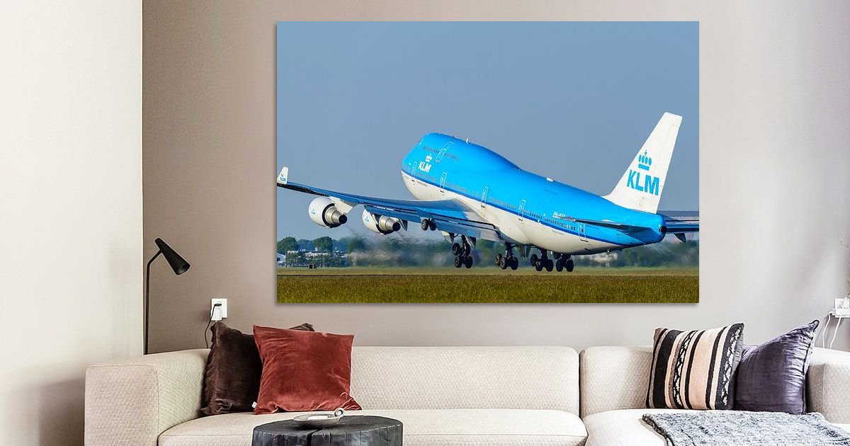 KLM Boeing 747 Jumbojet-Flugzeug startet vom Flughafen Schiphol von ...