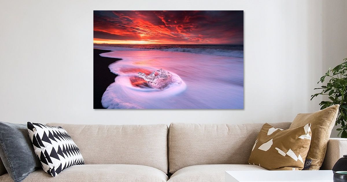 IJs en vuur van Jingshu Zhu op canvas, behang en meer