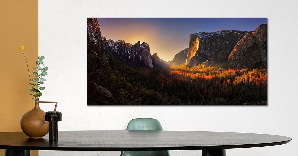 Yosemite Vuurval van Yan Zhang op canvas, behang en meer