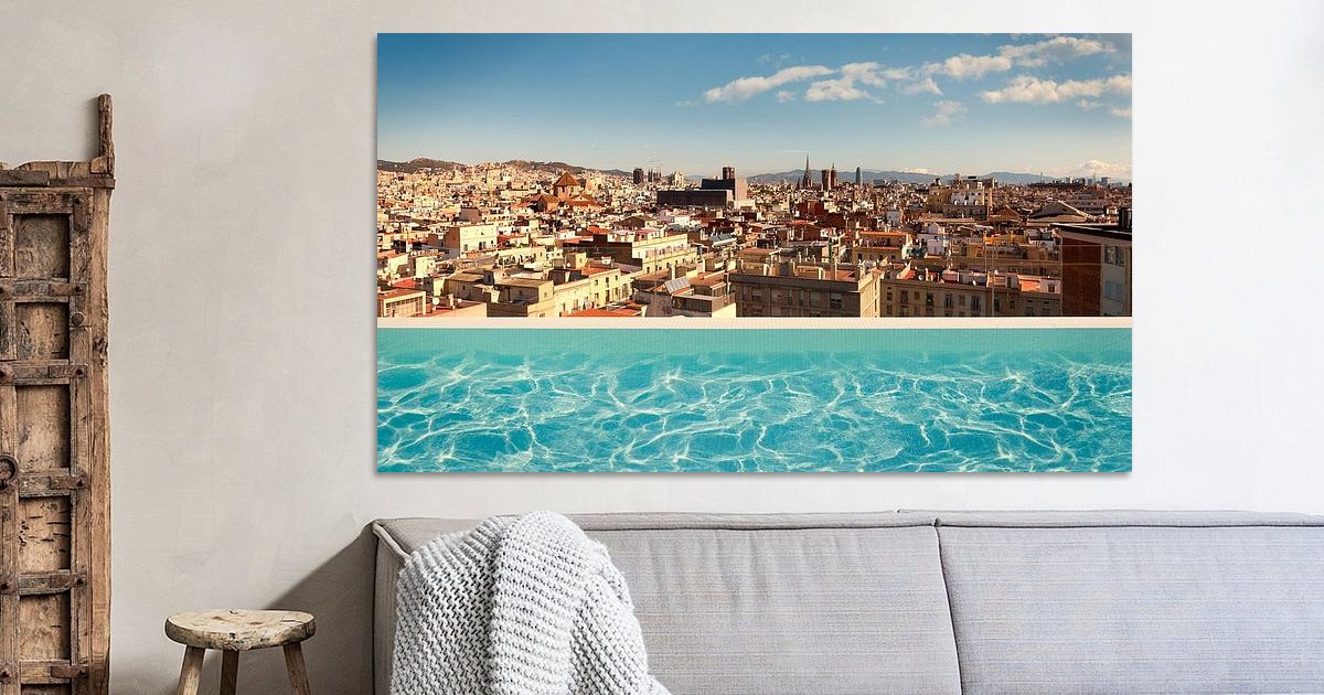 1609 Barcelona II van Adrien Hendrickx op canvas, behang en meer