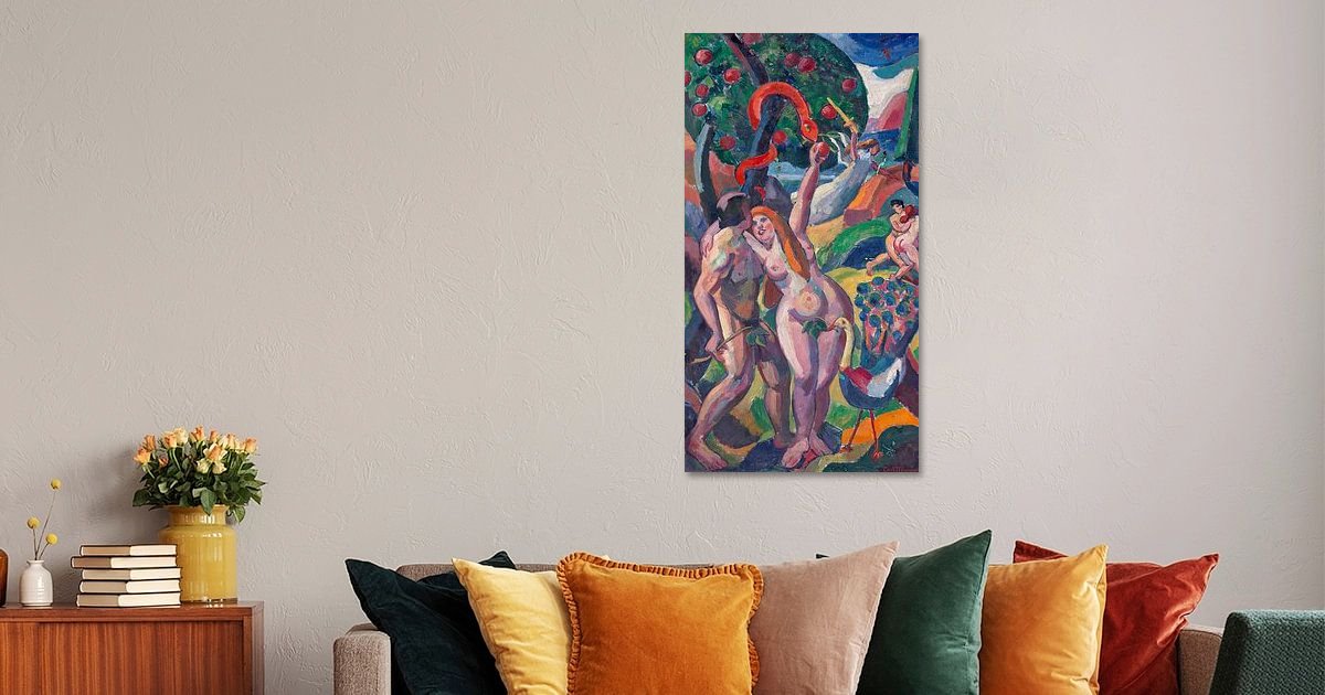 Adam en Eva, Carl Newman op canvas, behang, poster en meer