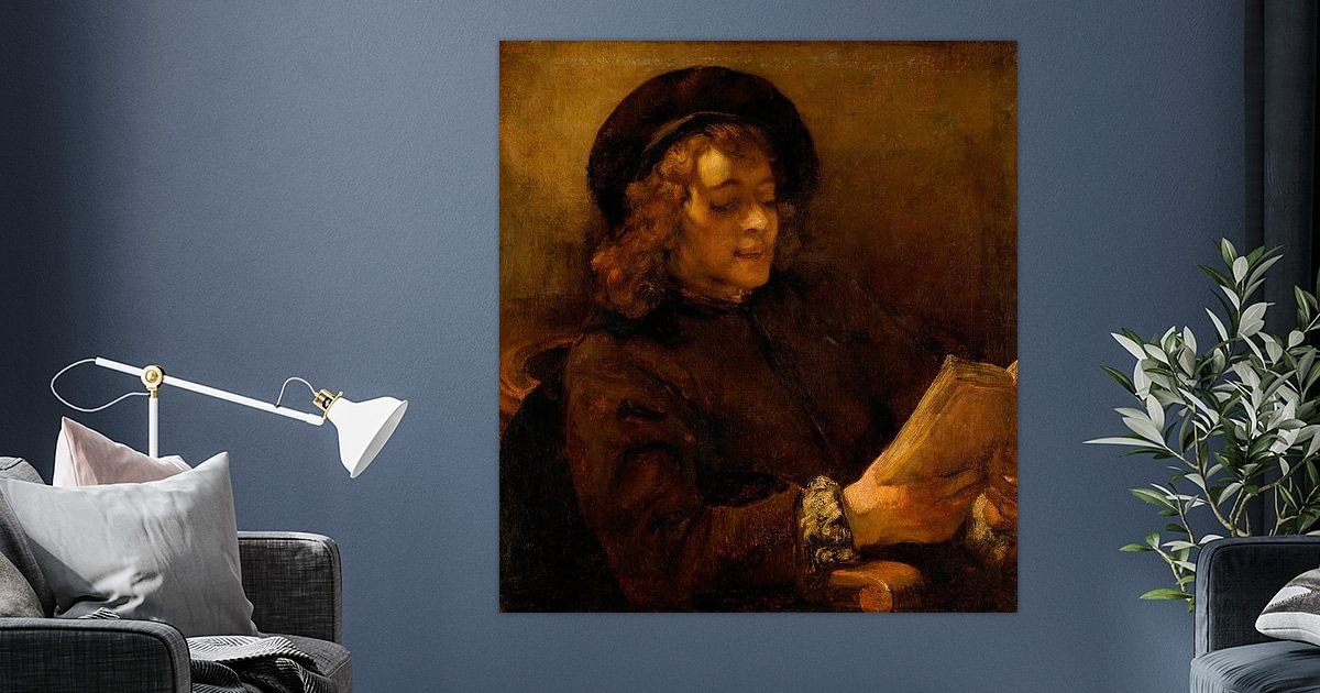 Titus van Rijn, the Artist’s Son, Reading, Rembrandt van Rijn on canvas ...
