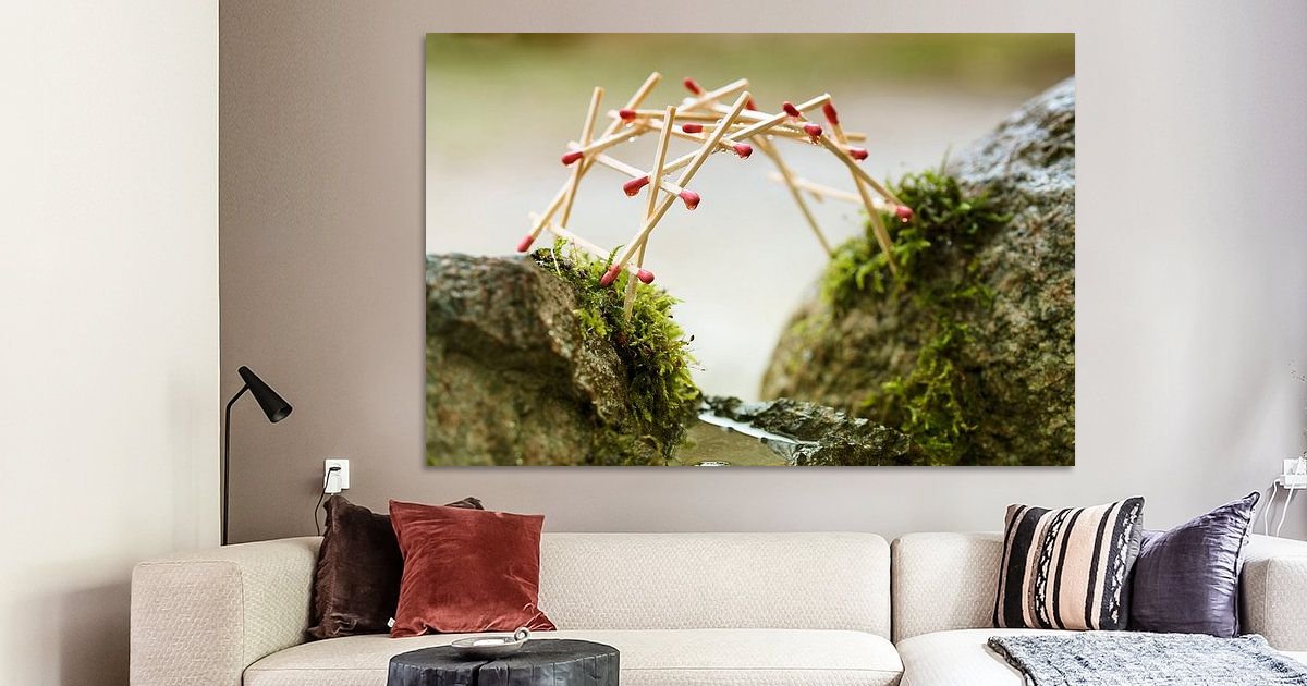self-supporting bridge by leonardo da vinci built from matches over ...