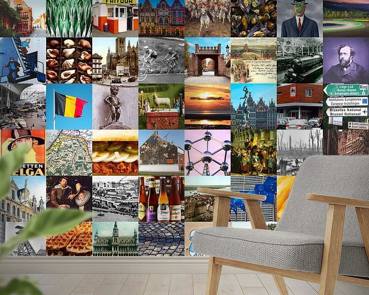 Typisch België - collage van beelden van het land en historie van Roger ...